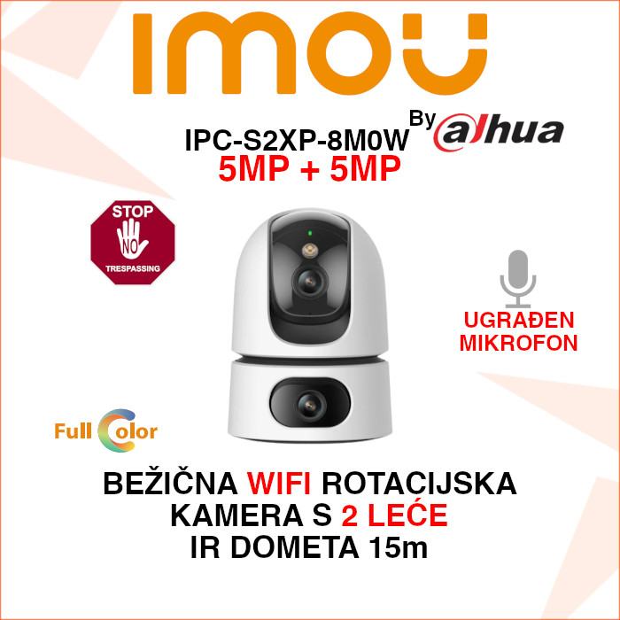 IMOU RANGER DUAL AI WIFI ROTACIJSKA KAMERA S 2 LEĆE IPC-S2XP-8M0W