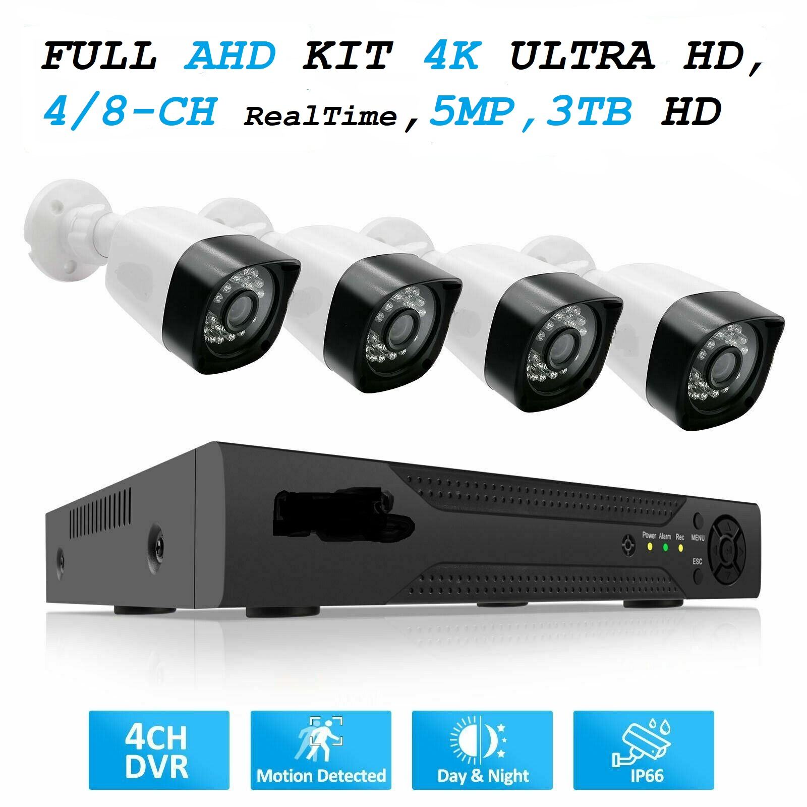 VIDEO NADZOR 4/8CH FULL AHD KIT 4K ULTRA HD