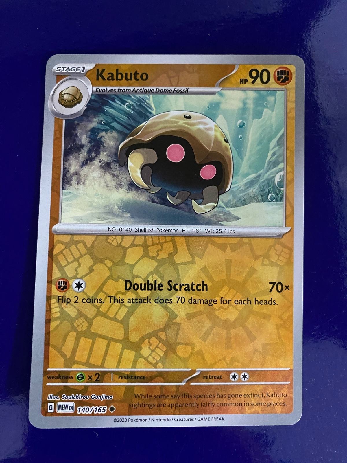 Pokemon karta Kabuto (reverse holo)