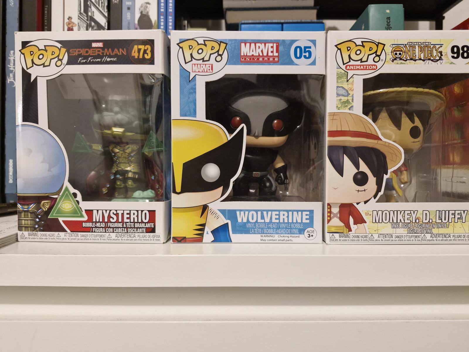 Funko Pop figure - Wolverine, Monkey D Luffy, Mysterio