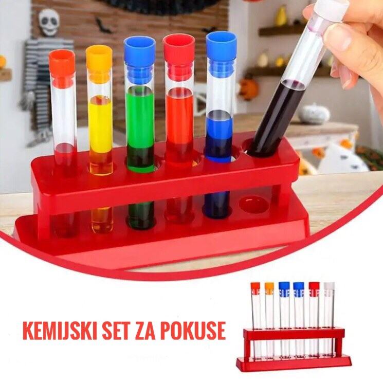Epruvete na stalku - kemijski set za pokuse