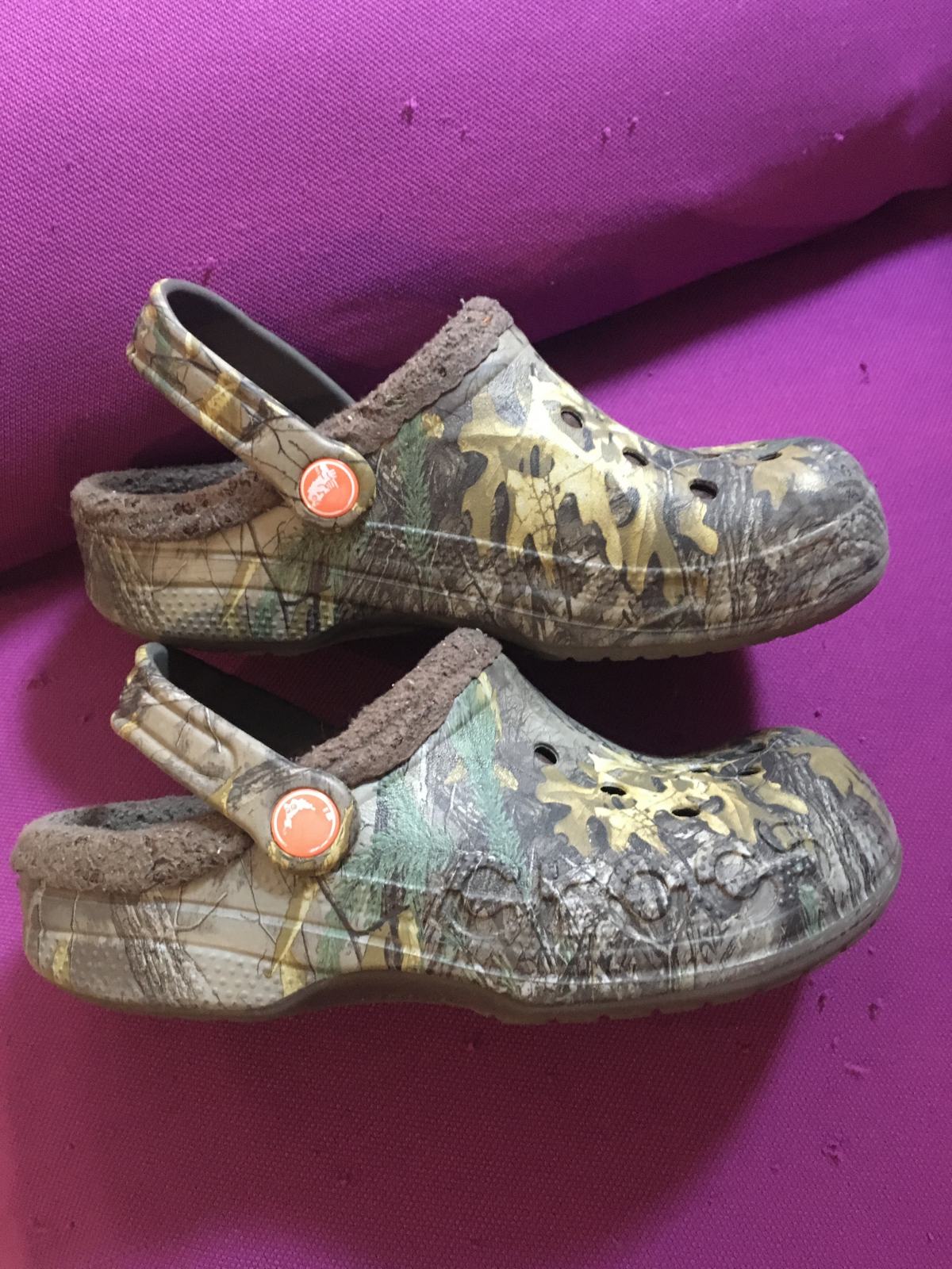 Djecije Crocs original vel.34/35, maskirne sa krznom
