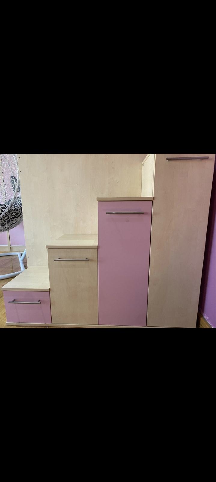 Dječja soba SET: 2 kreveta+podnice+madraci, 2 ormara, TV stolić, stepe