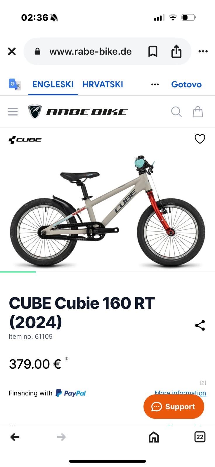Cube djecji bicikl 16”