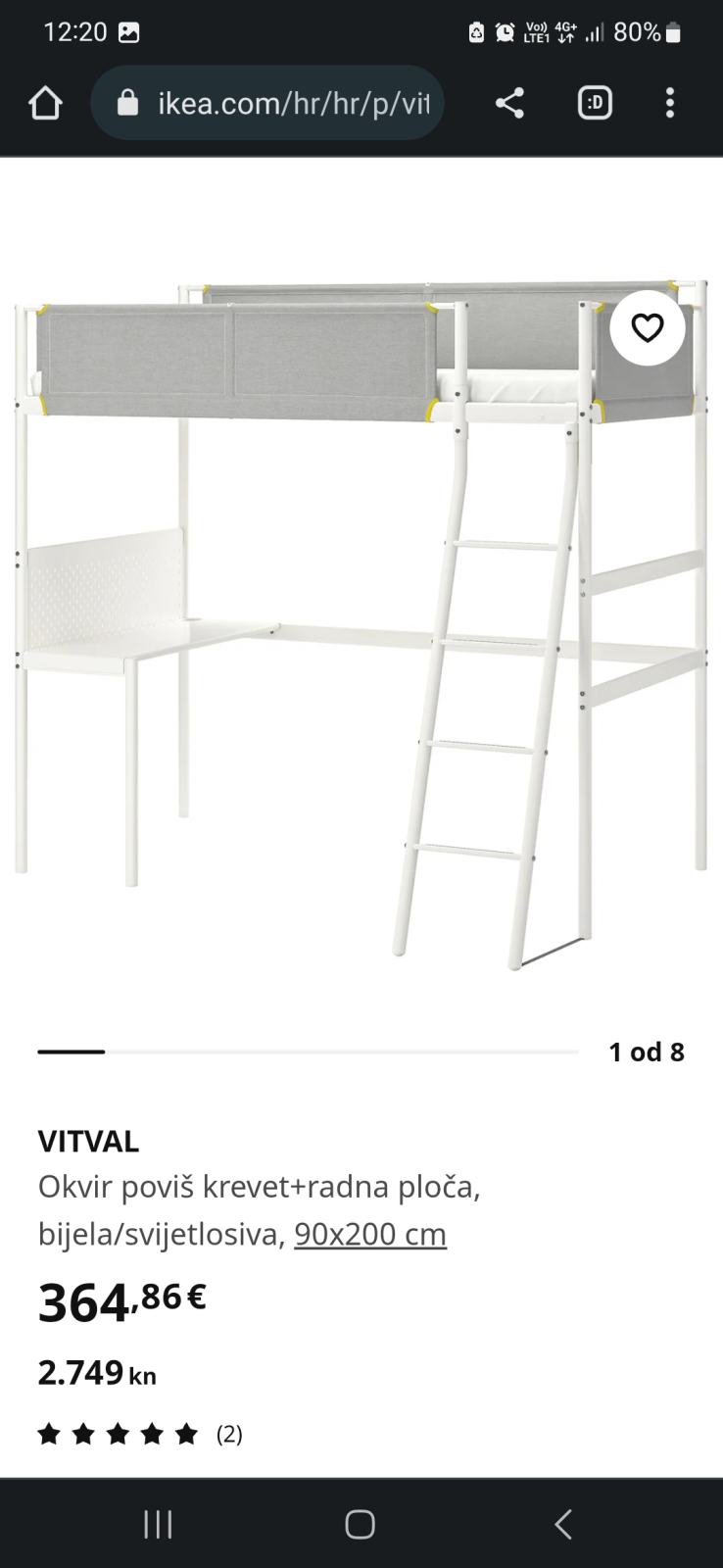 IKEA VITVAL sa stolom