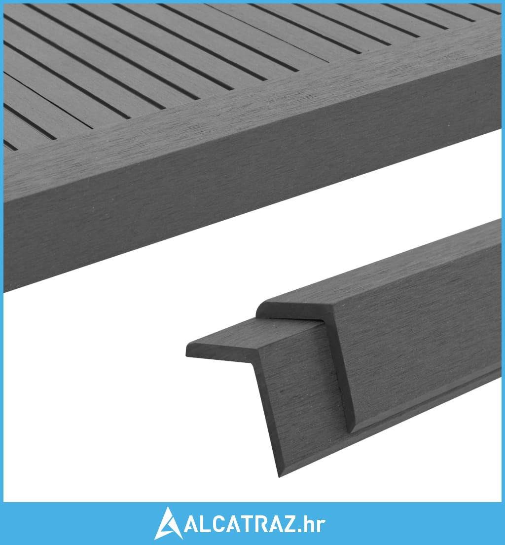 5 kutnih podnih letvica WPC 170 cm sive - NOVO