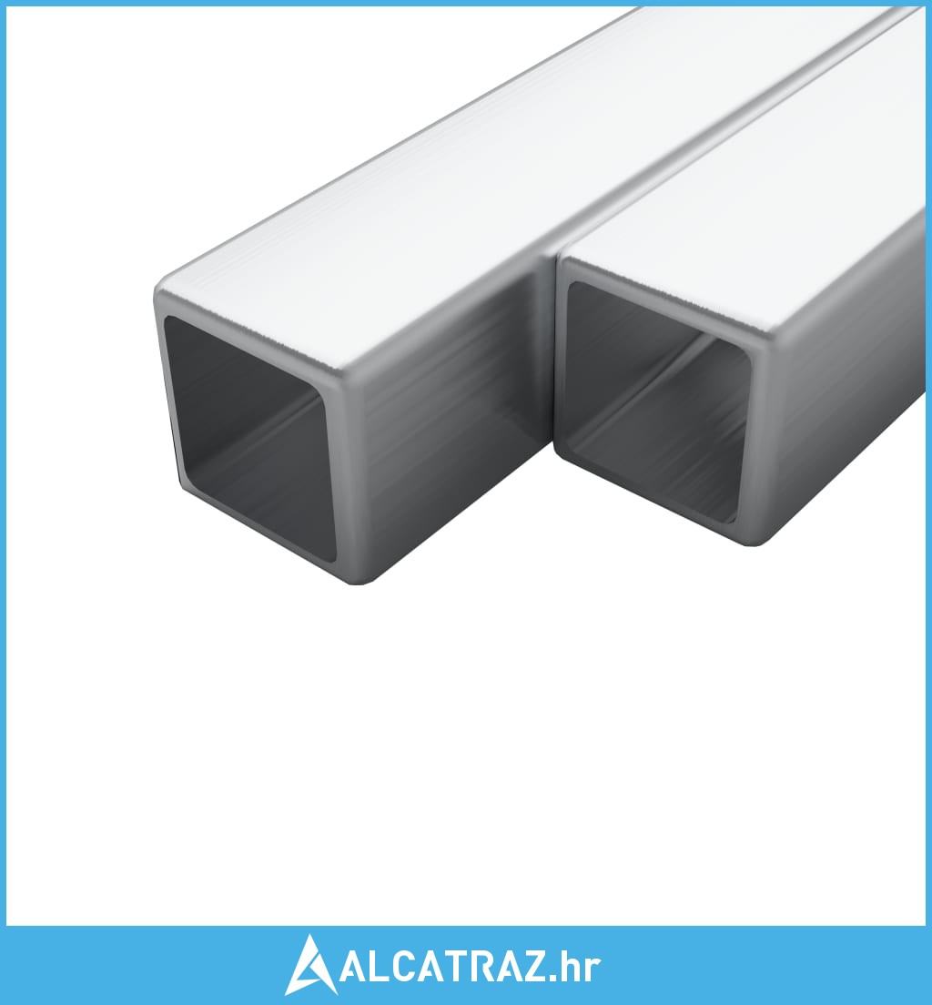 Cijevi od nehrđajućeg čelika 2 kom kvadratne V2A 2m 25x25x1,9mm - NOVO