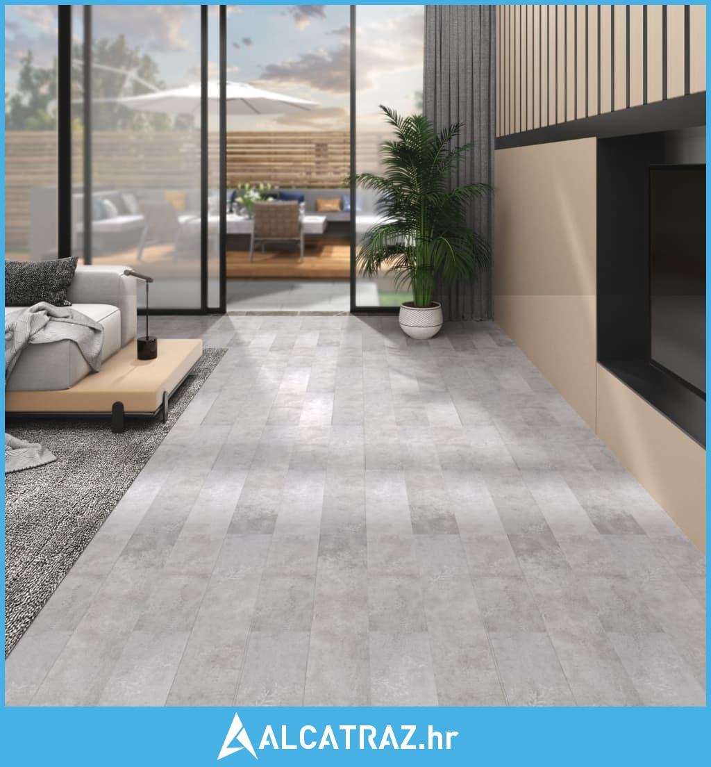 Podne obloge od PVC-a 5,26 m² 2 mm zemljano sive - NOVO