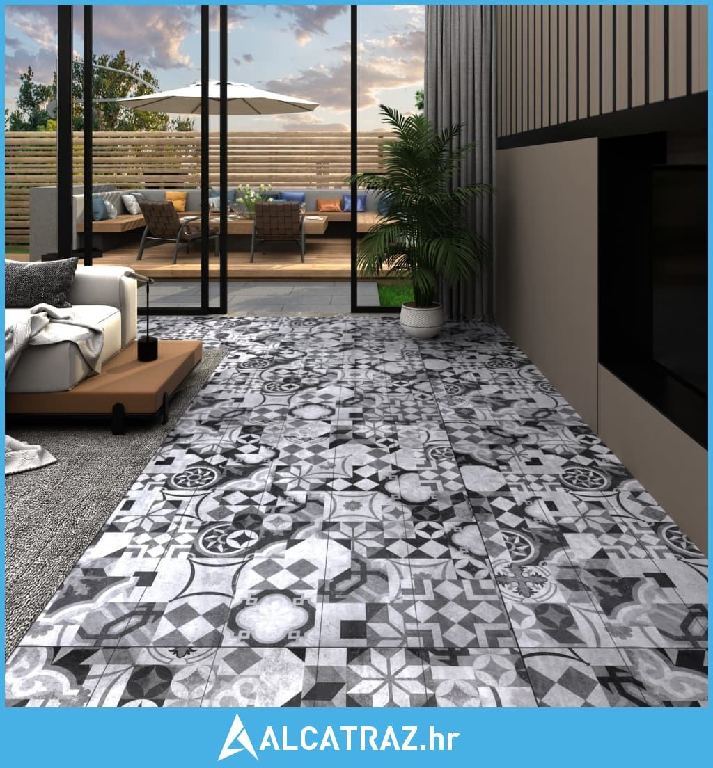 Samoljepljive podne obloge PVC 5,21 m² 2 mm sivi uzorak - NOVO