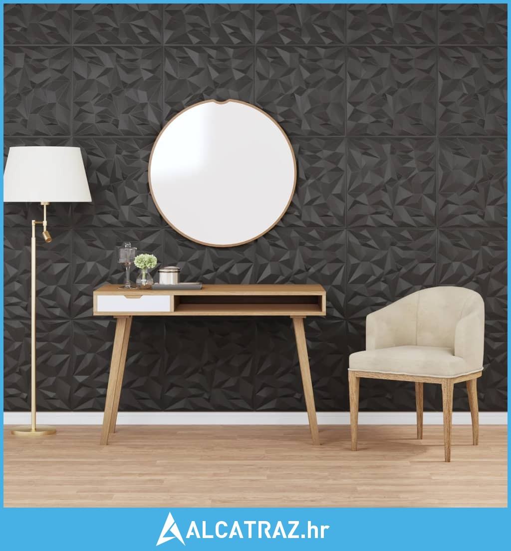 Zidni paneli 24 kom crni 50 x 50 cm EPS 6 m² uzorak ametista - NOVO