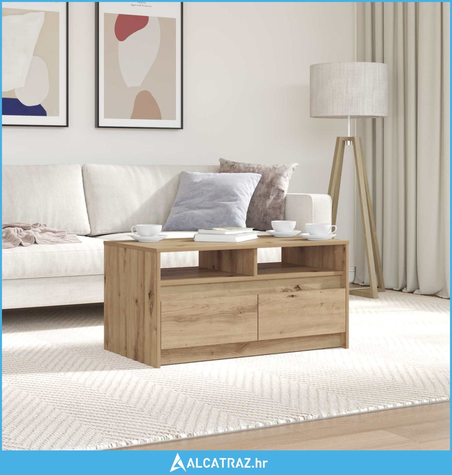 Kava Stol S LED lampica Umjetnička hrastovina 90 x 50 x 45 cm - NOVO