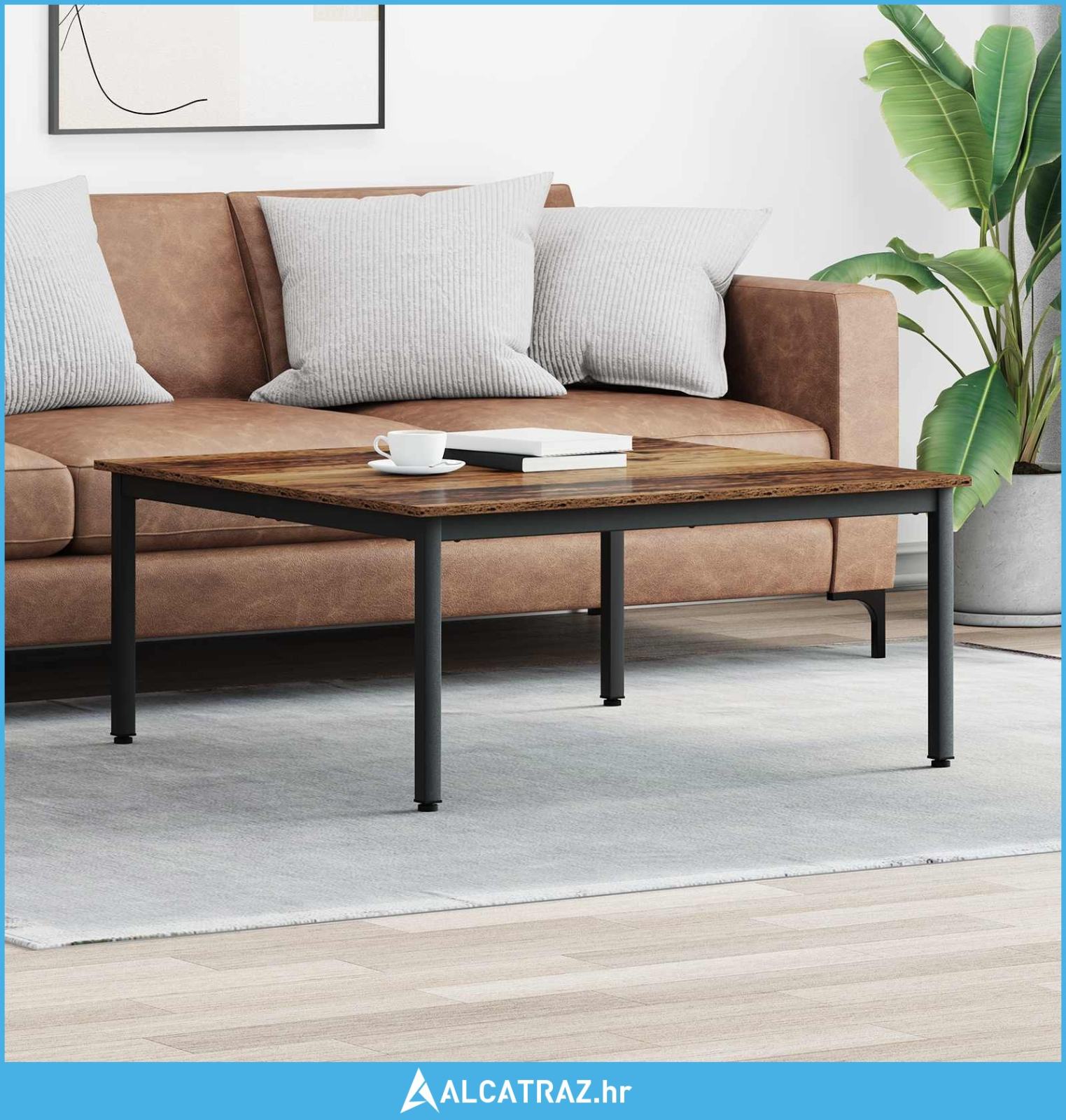 Kava Stol Staro drvo 100 x 100 x 45 cm Konstruirano drvo - NOVO