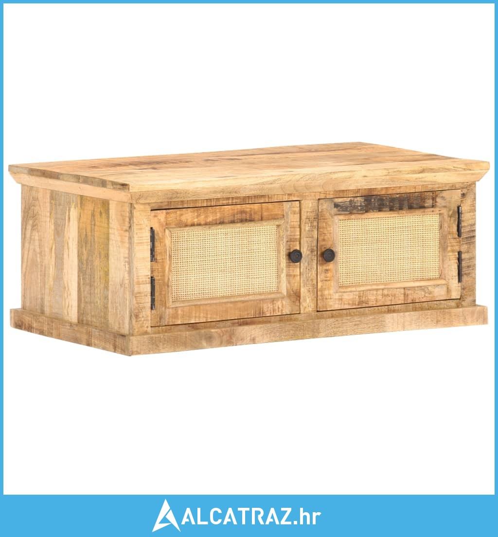 Stolić za kavu 90x50x35 cm masivno drvo manga i prirodna trska - NOVO