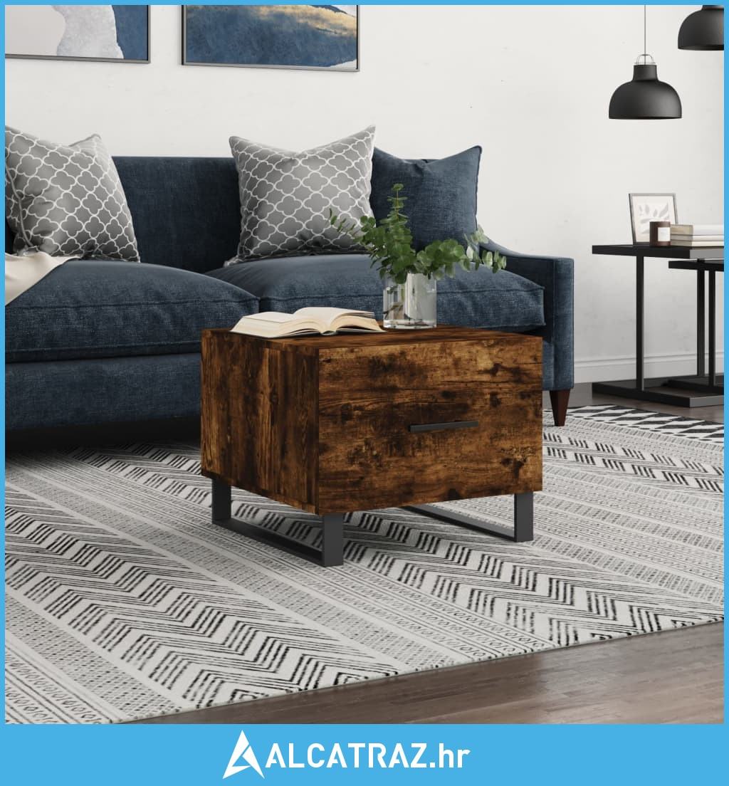 Stolić za kavu boja hrasta 50 x 50 x 40 cm konstruirano drvo - NOVO