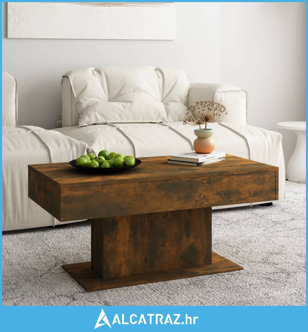 Stolić za kavu dimljeni hrast 96 x 50 x 45 cm konstruirano drvo - NOVO