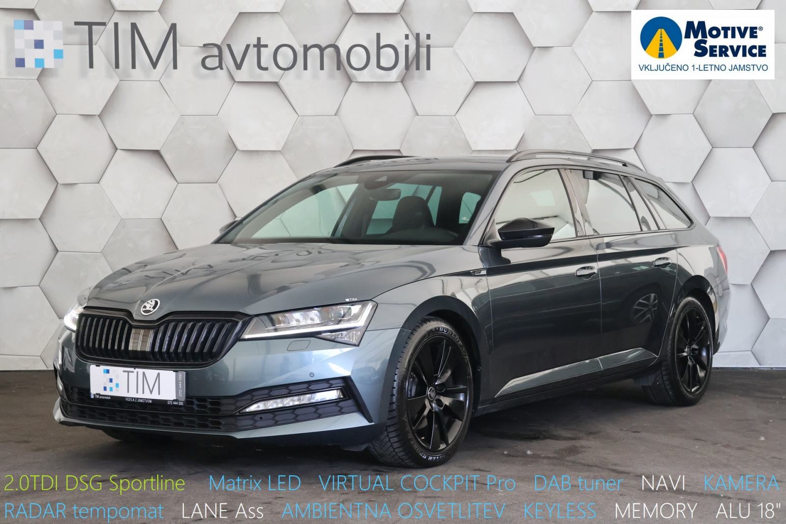 Škoda Superb Combi 2.0TDI Sportline MATRIX VIRTUAL RADAR temp, 2021 god.