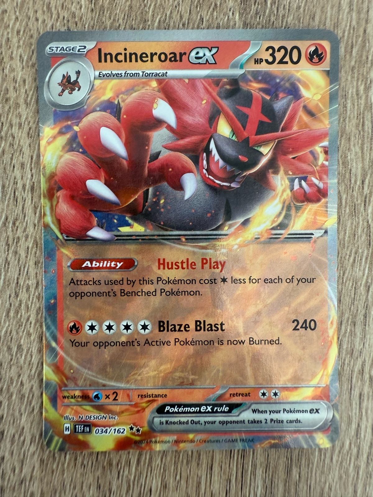 Incineroar Ex #34 Pokemon Temporal Forces