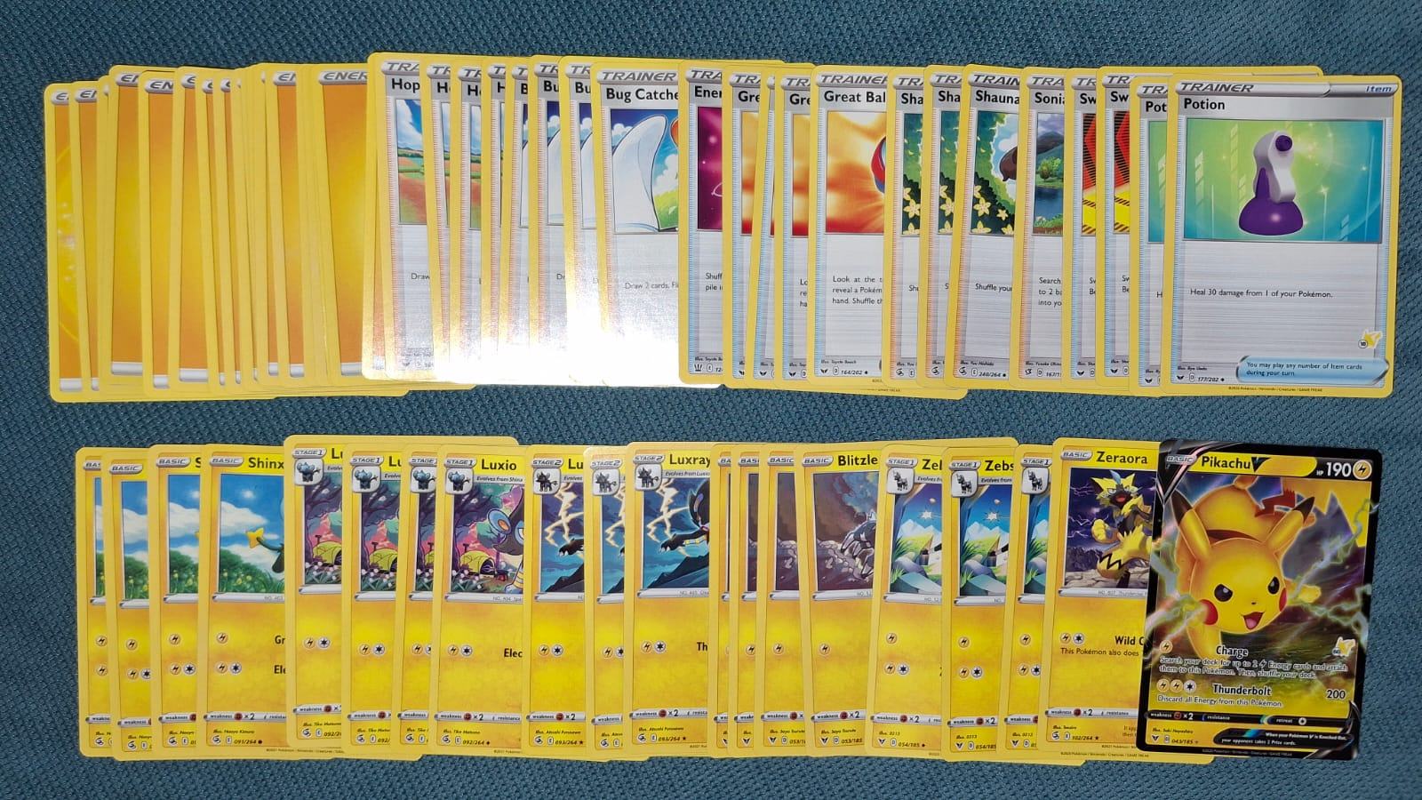 Pokemon špil za igru vrijedna Pikachu V karta 60 karata holo NOVO