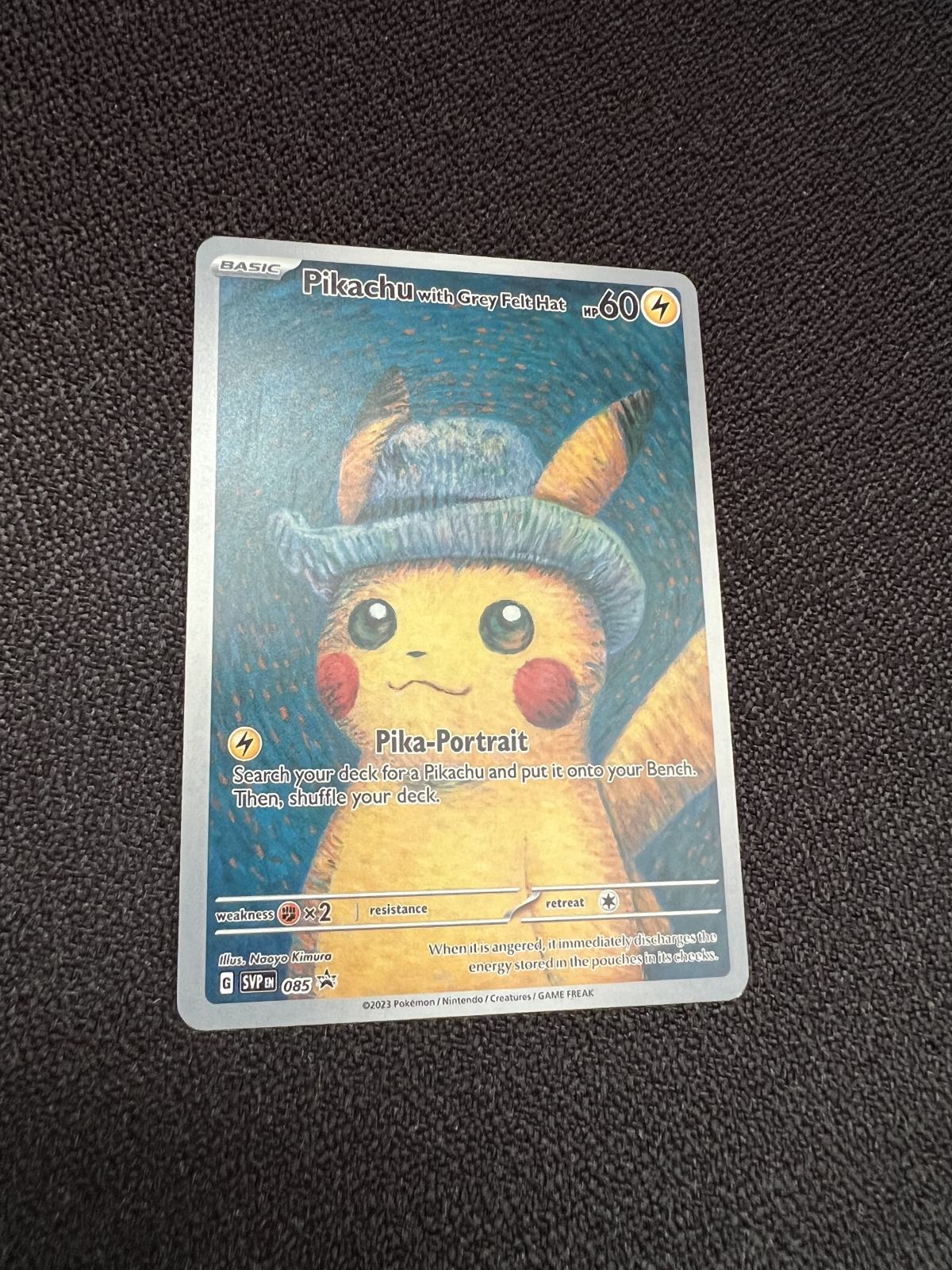 Pokemon Pikachu with Grey Felt Hat
