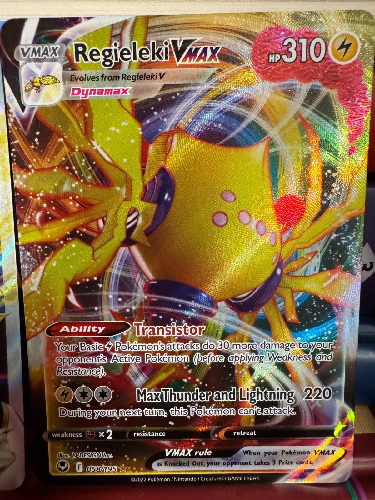 Regieleki rijetka pokemon karta