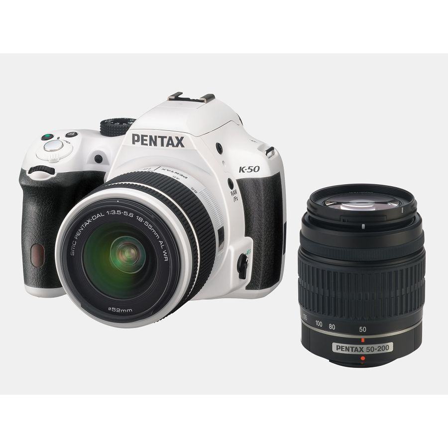 Pentax K-50 White + DAL 18-55 WR + DAL 50-200WR