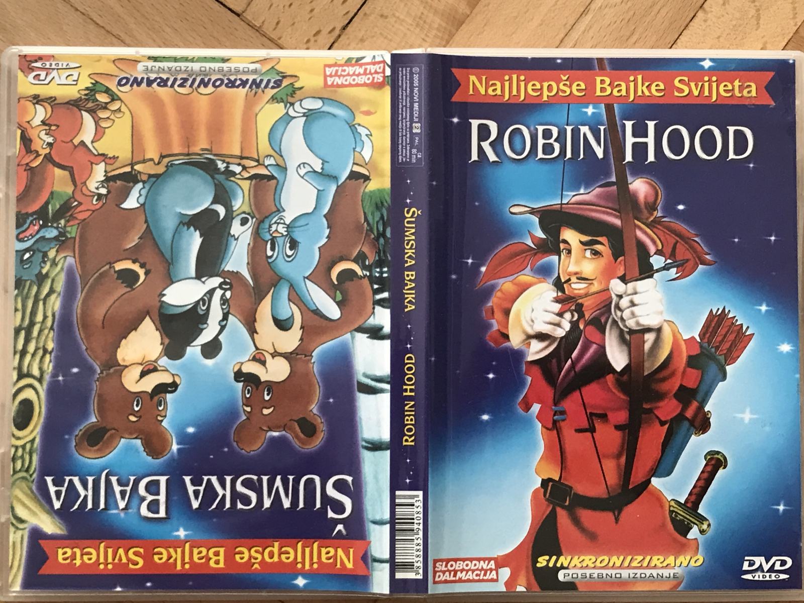 DVD s 2 animirana filma: Robin Hood + Šumska bajka / sinkronizirano