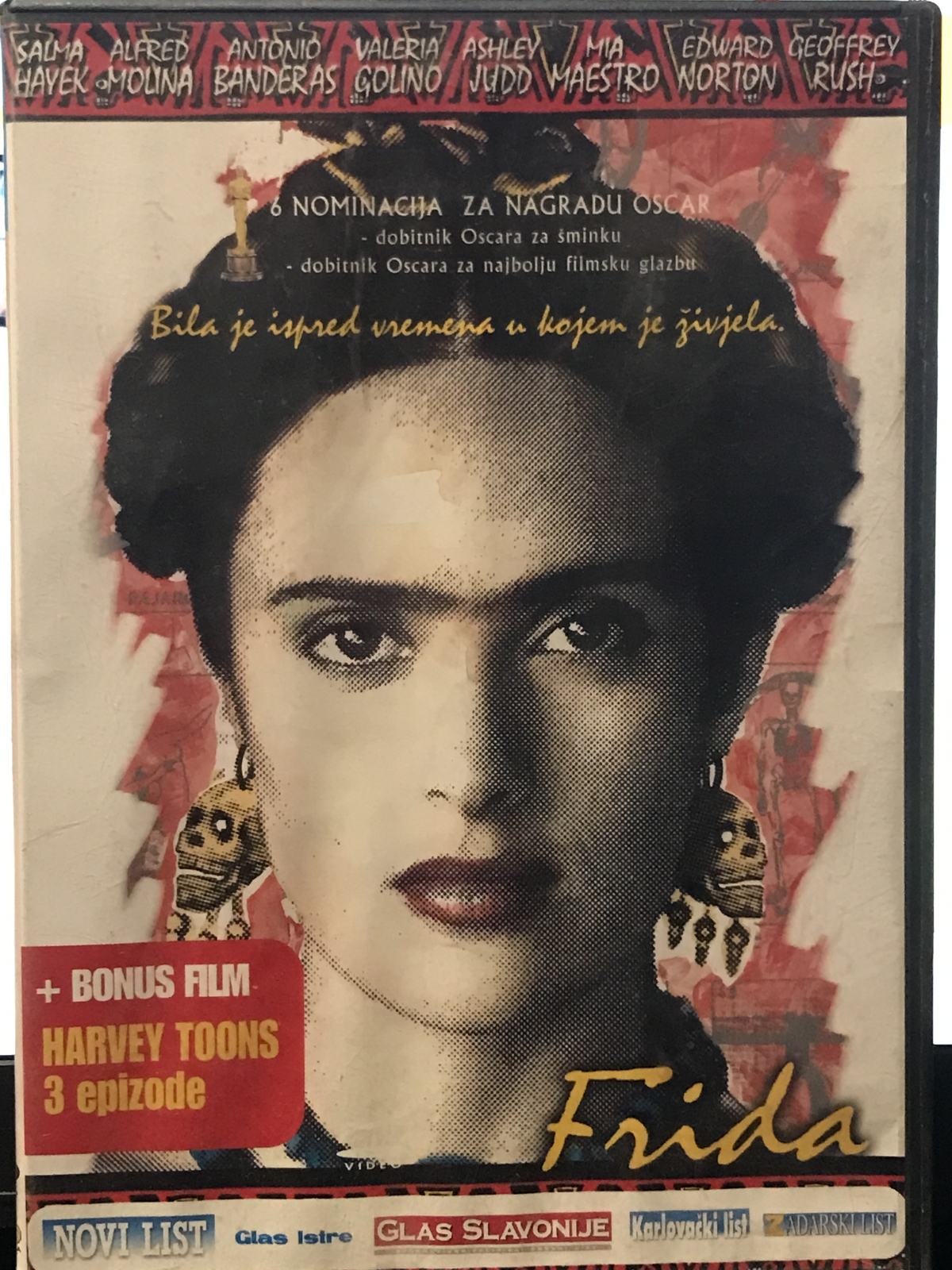 DVD s2filma: Frida (2002.)ima HRtitlove +animirani Harvey Toons 4epiz.