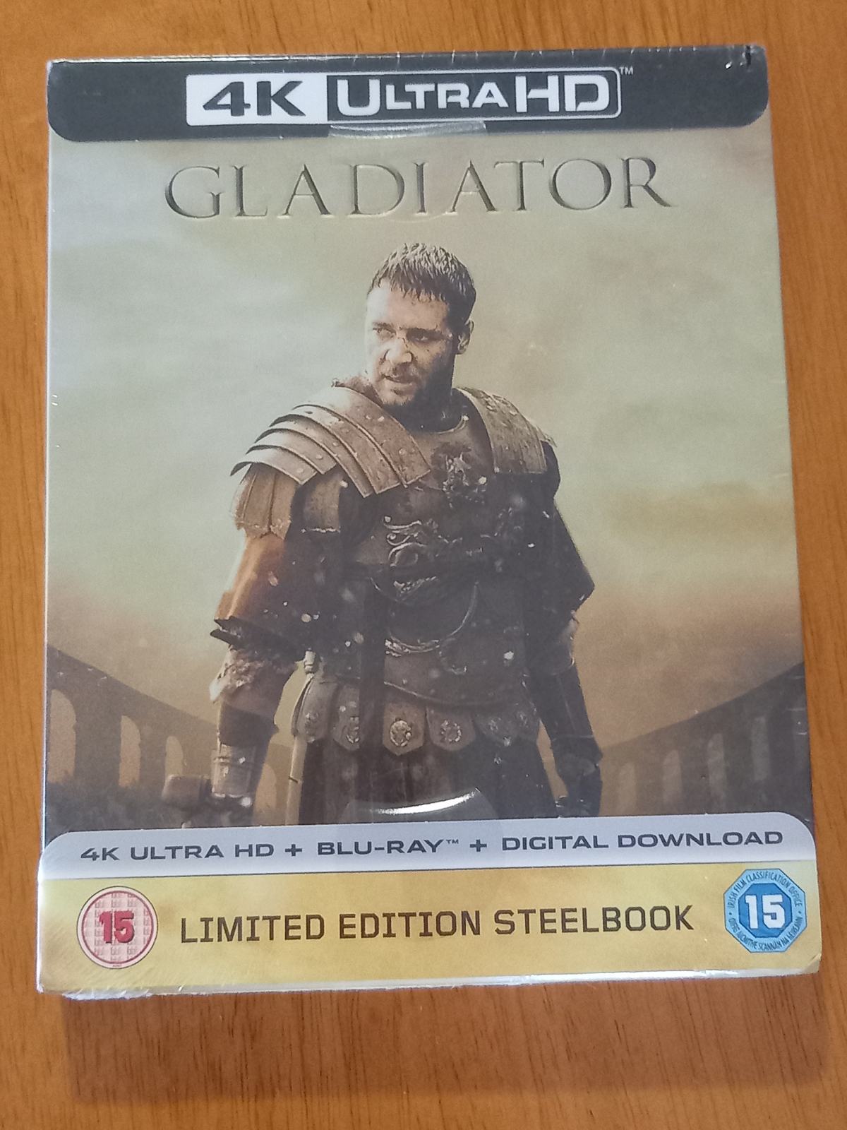 Gladiator 4K Steelbook Zavvi Limited Embossed Novo Zapakirano