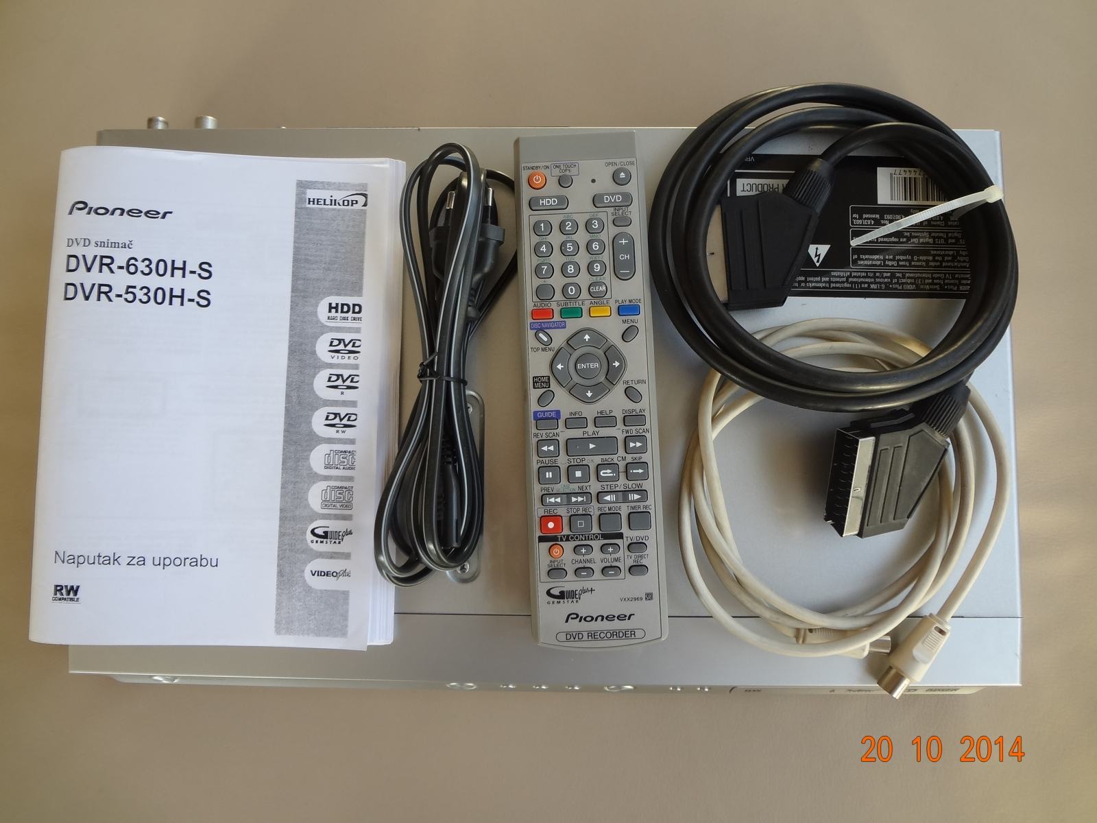 DVD Recorder Pioneer DVR 530H; 160 GB HD