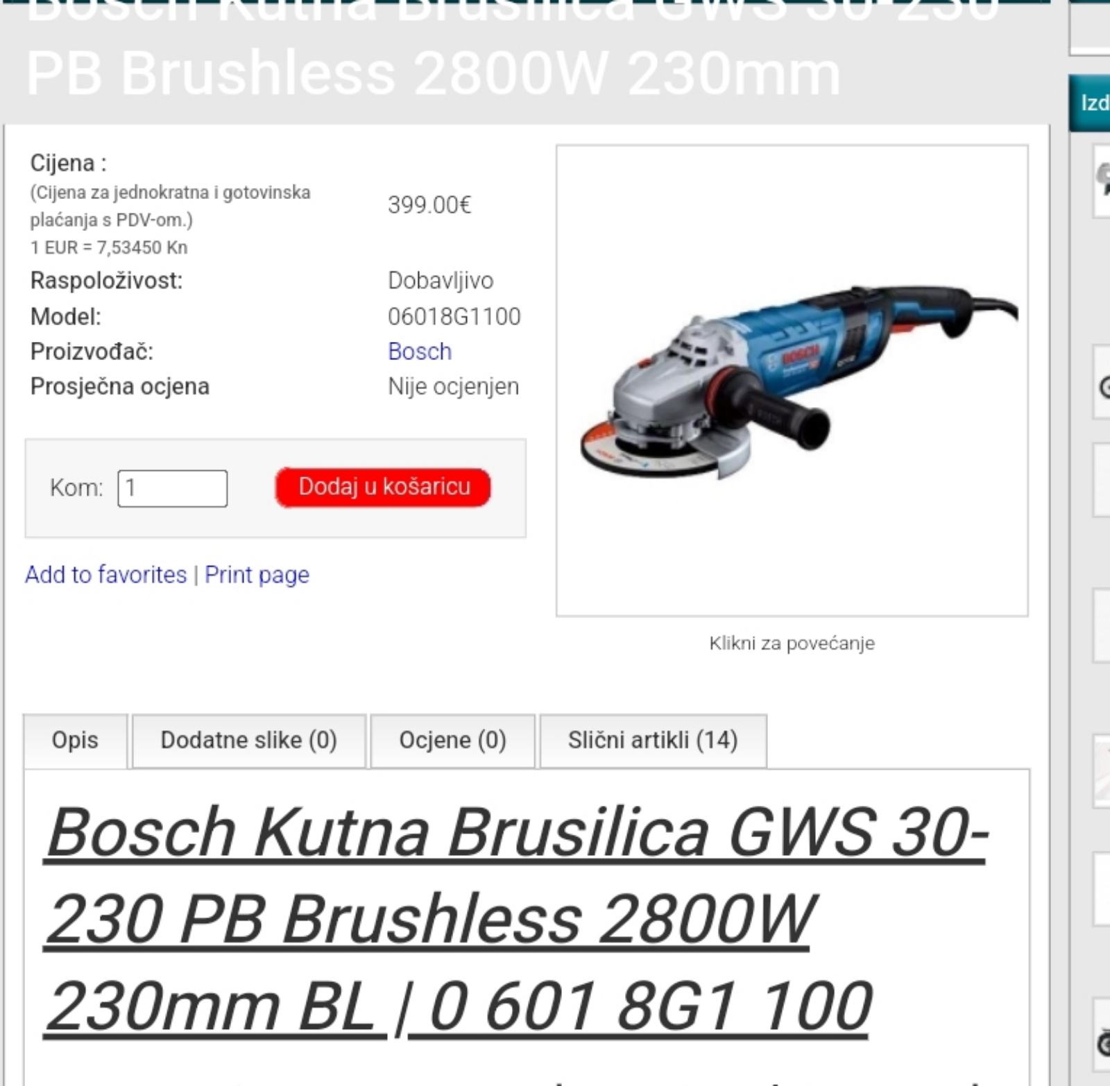 BOSCH GWS 30-230 PB
