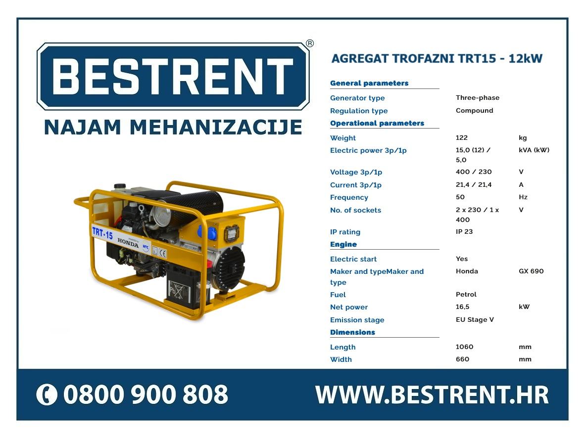 PRODAJA - Agregat NTC TRT-15 (15kVA)