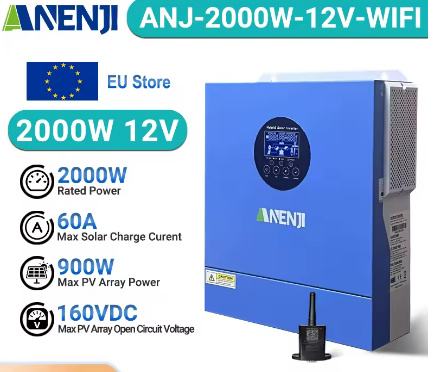 ANENJI ANJ 2KW / 12V SA WIFI OFGRID HIBRIDNI INVERTER
