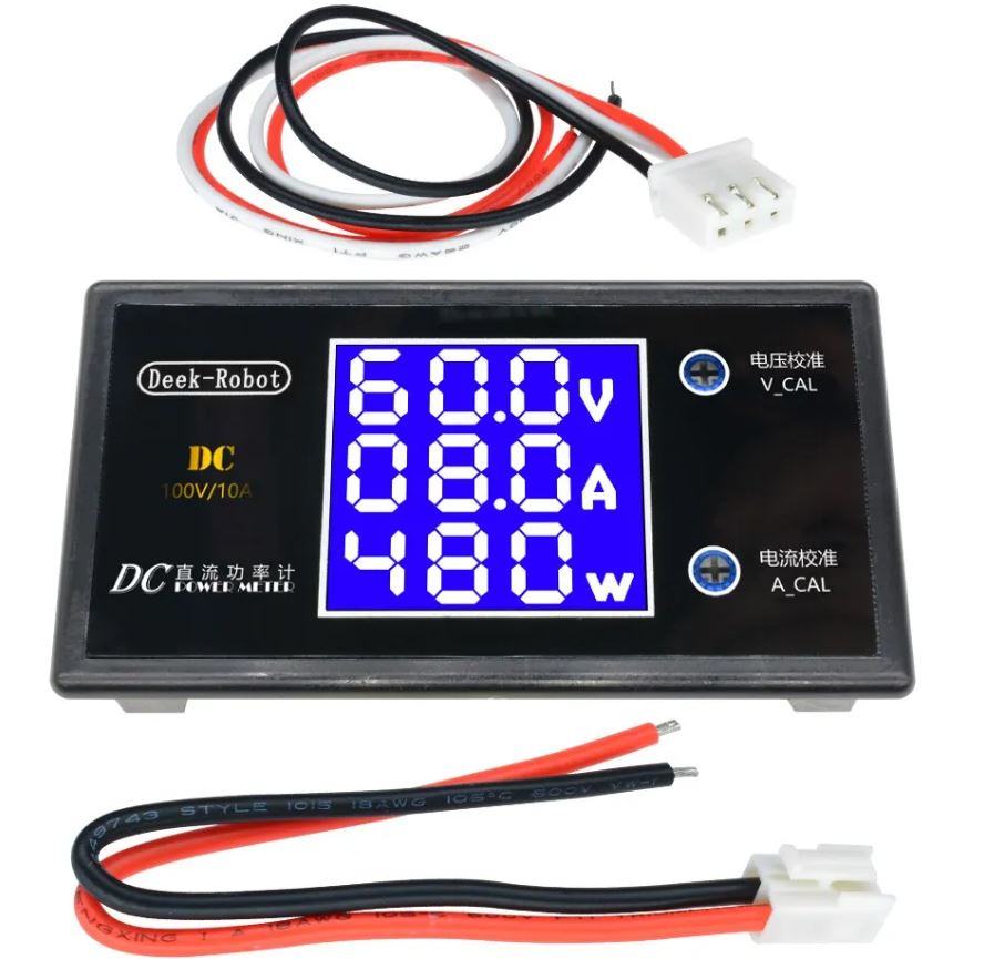 Digitalni Wat metar LCD 3-redni Voltmetar Ampermetar DC 100V 10A 1000W