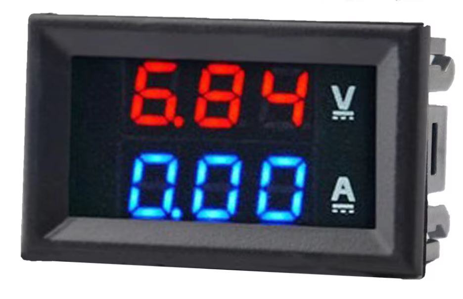 Digitalni Voltmetar -100v Ampermetar -10A 2xLED ugradni 49x29x22mm