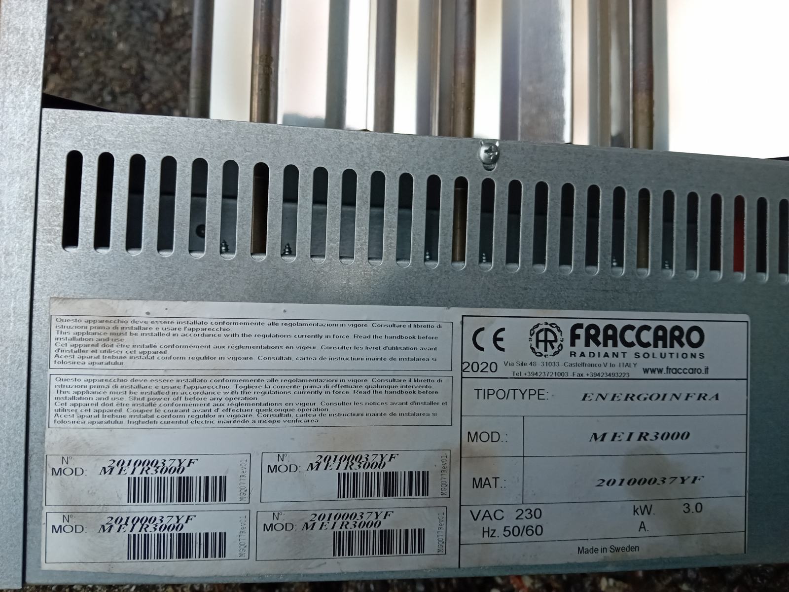 Grijalica Fraccaro Energoinfra 3KW