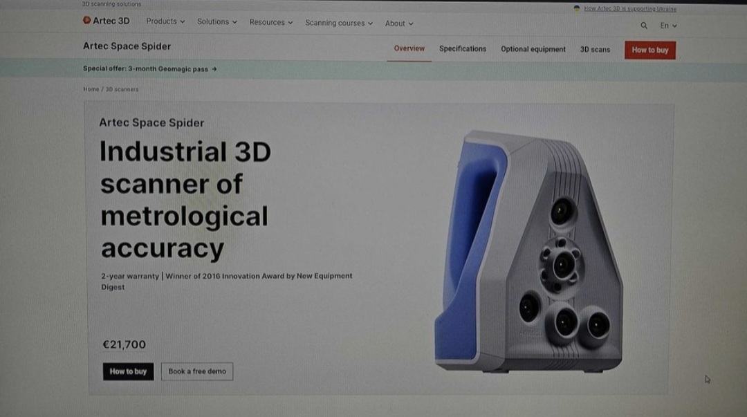 Industrijski 3D scanner Artec Spider