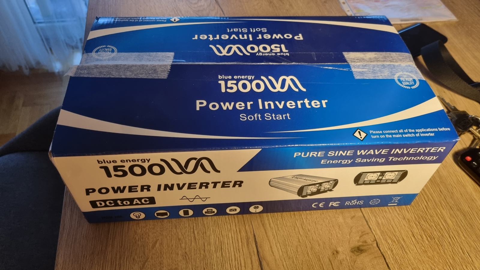 INVERTER BLUE ENERGY 12V / 1000W (1500VA), PUNI SINUS AC 230V