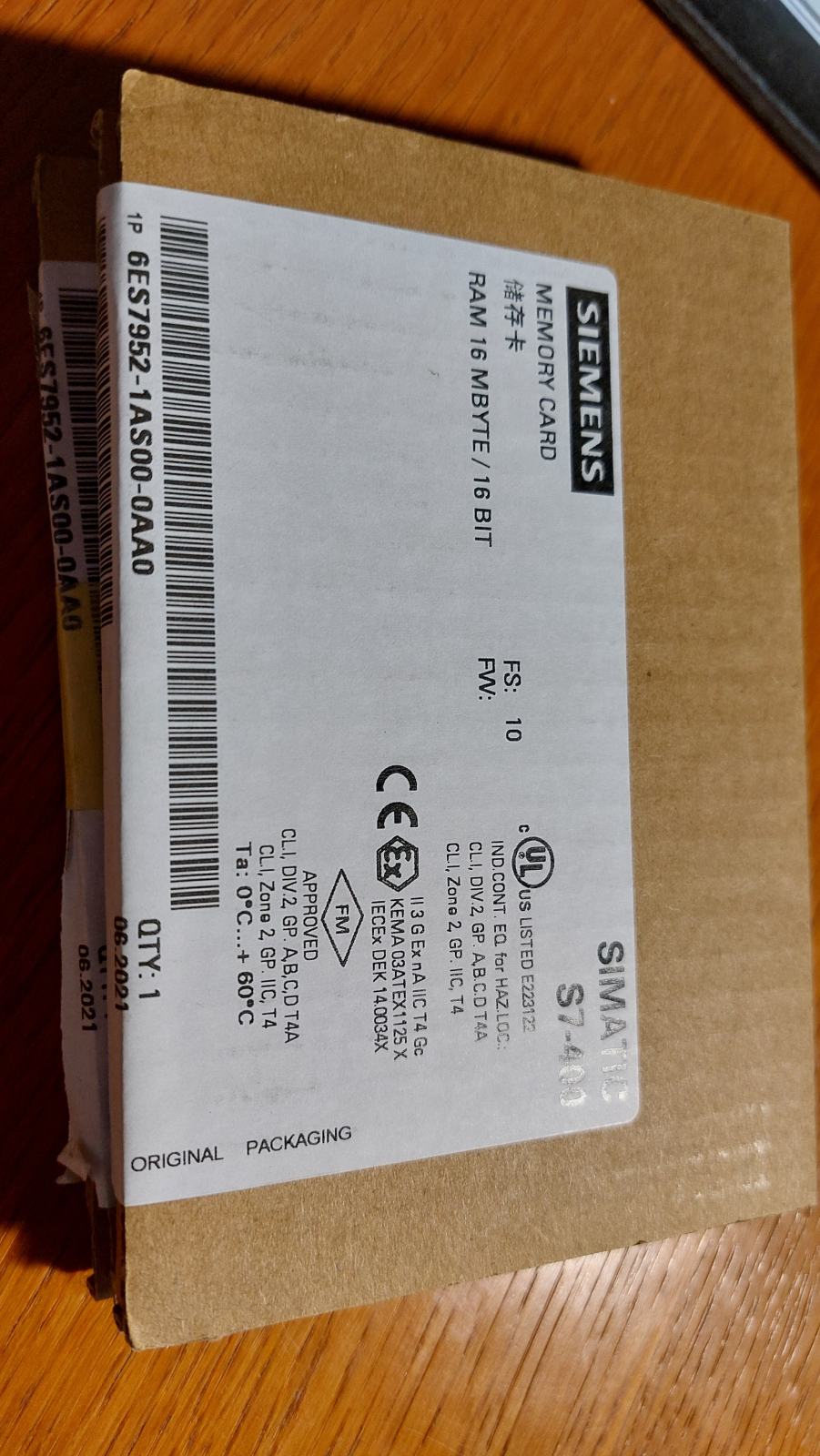 SIEMENS RAM Memory Card for S7-400