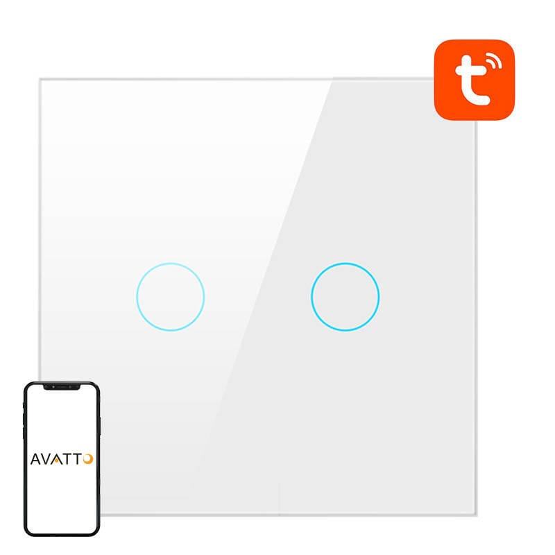 Smart Glass LED Wifi Touch Tuy Tuya 2-kanalni bijeli Alexa Google Assi