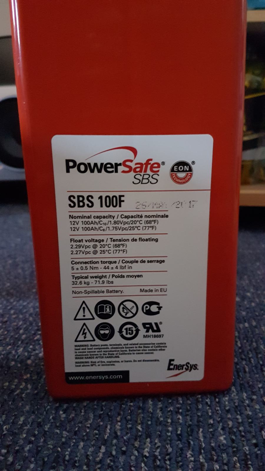 Solarni Akumulator EnerSys PowerSafe SBS100F 100ah