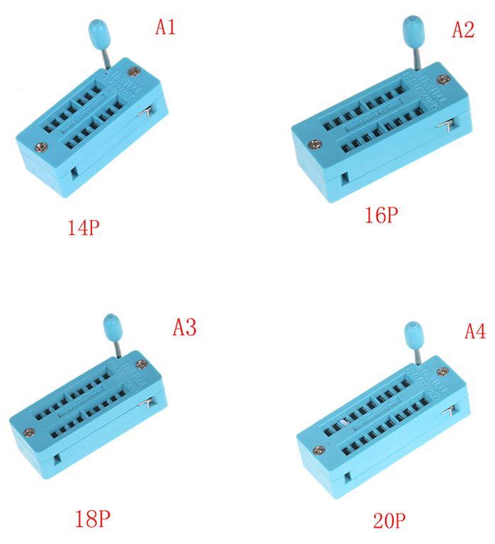 TEXTOOL IC Test podnožje 14 16 18 20 24 28 32 40pin ZIF Socket