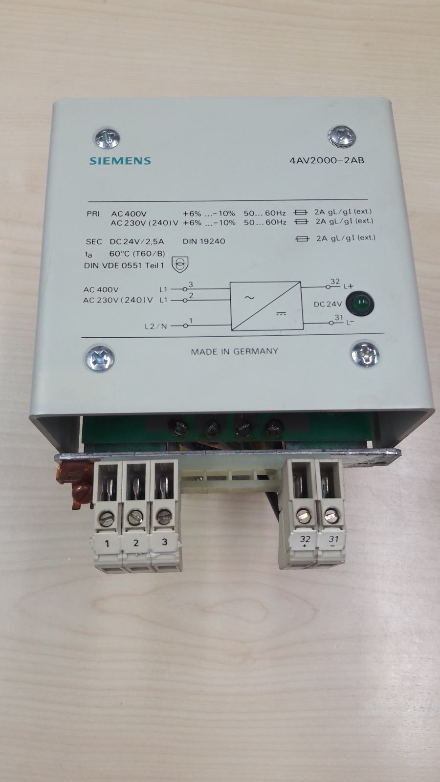 Transformator 230VAC/24VDC siemens