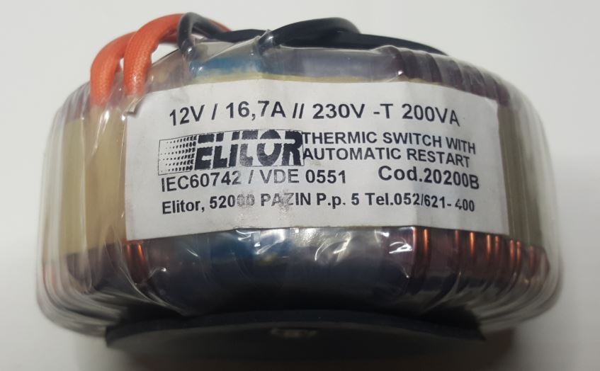 Transformator (Trafo) 230V 12V 16A 200W toroidni