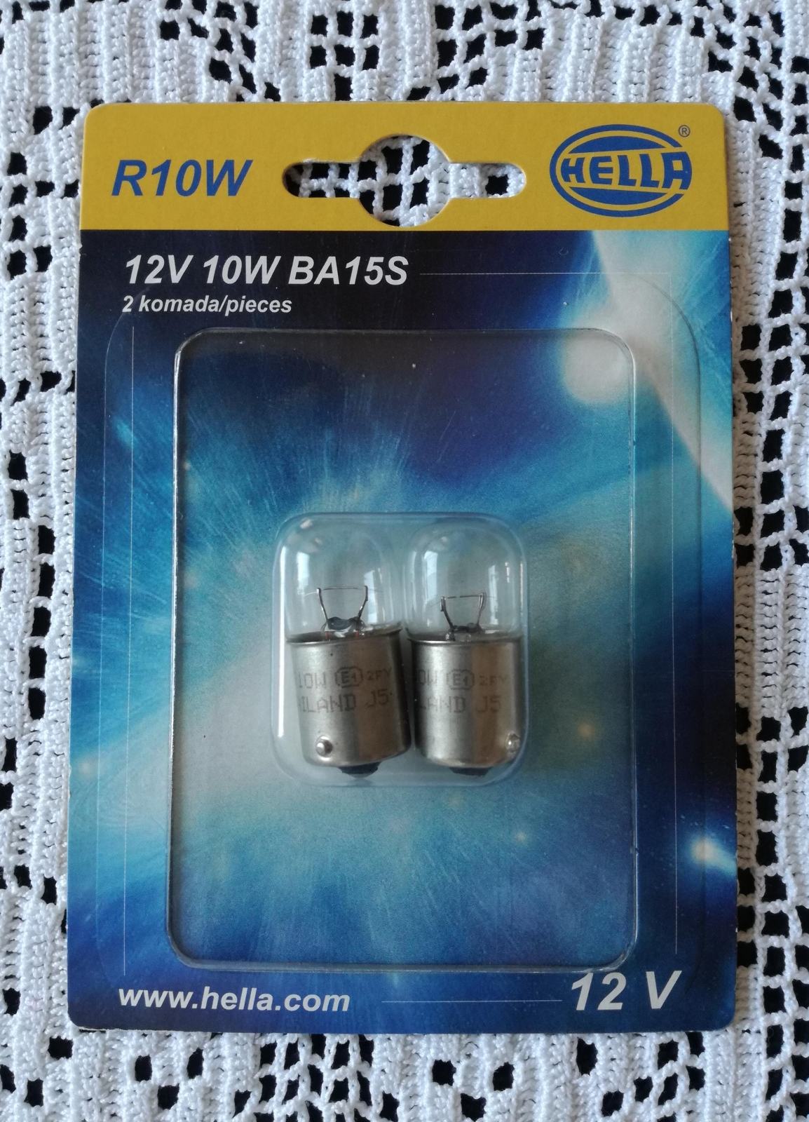 HELLA auto žarulje R10W, 12V-10W (BA15S)
