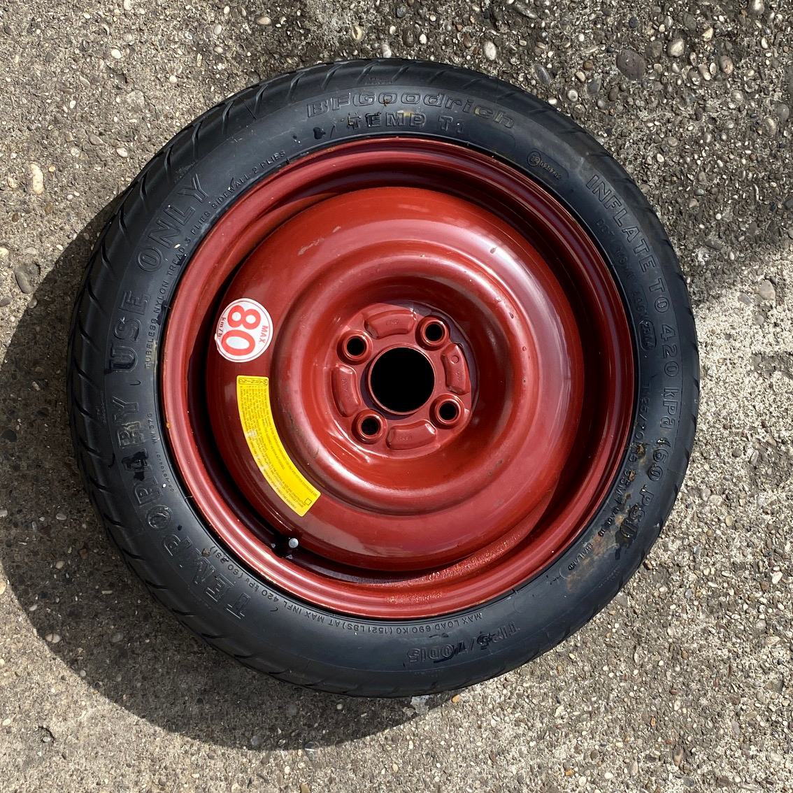 Rezervna uska felga i guma 15 rupe 4x100, za HONDU