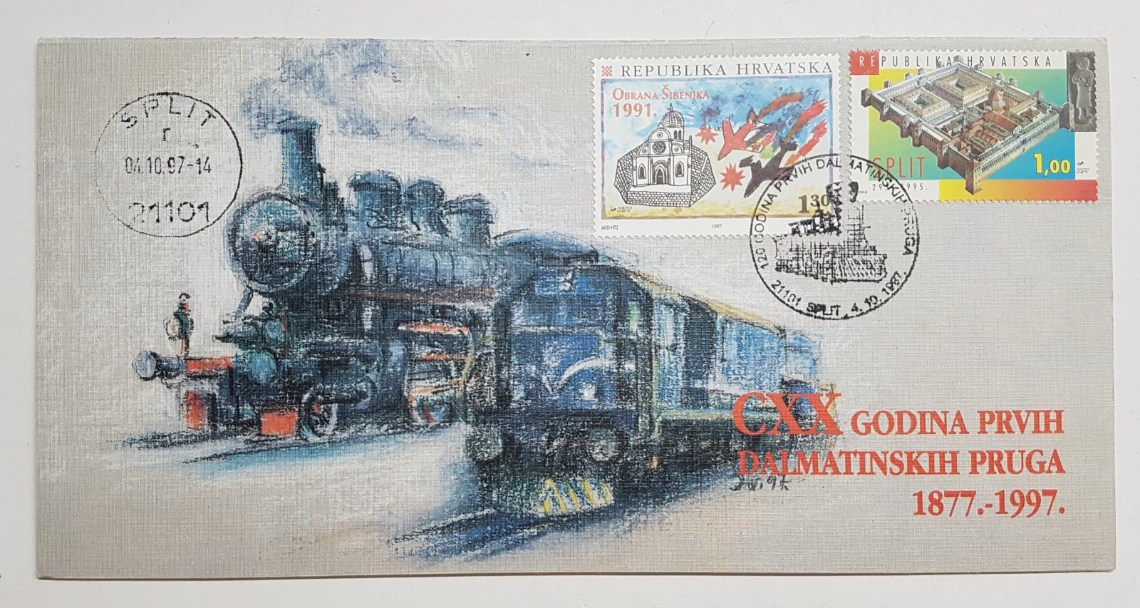 DAN HR ŽELJEZNICE, 120 OBLJETNICA PRVIH DALMATINSKIH PRUGA 1877-1997.