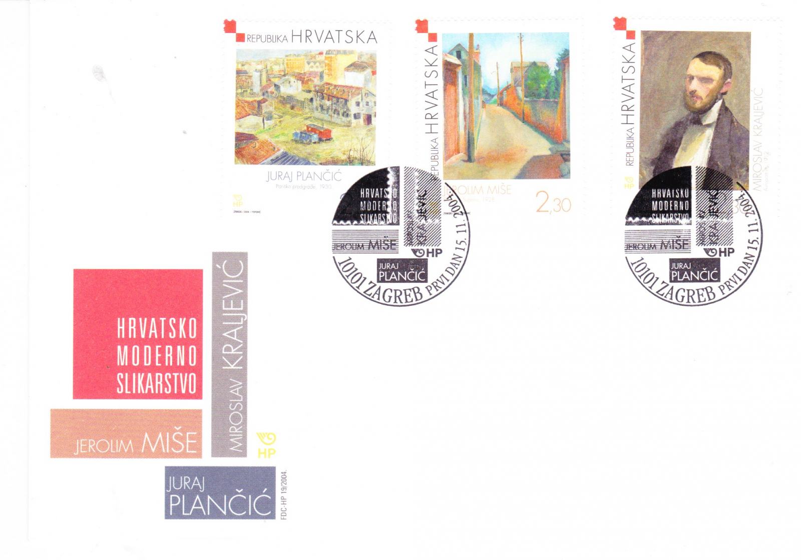 FDC 2004.HRVATSKO MODERNO SLIKARSTVO