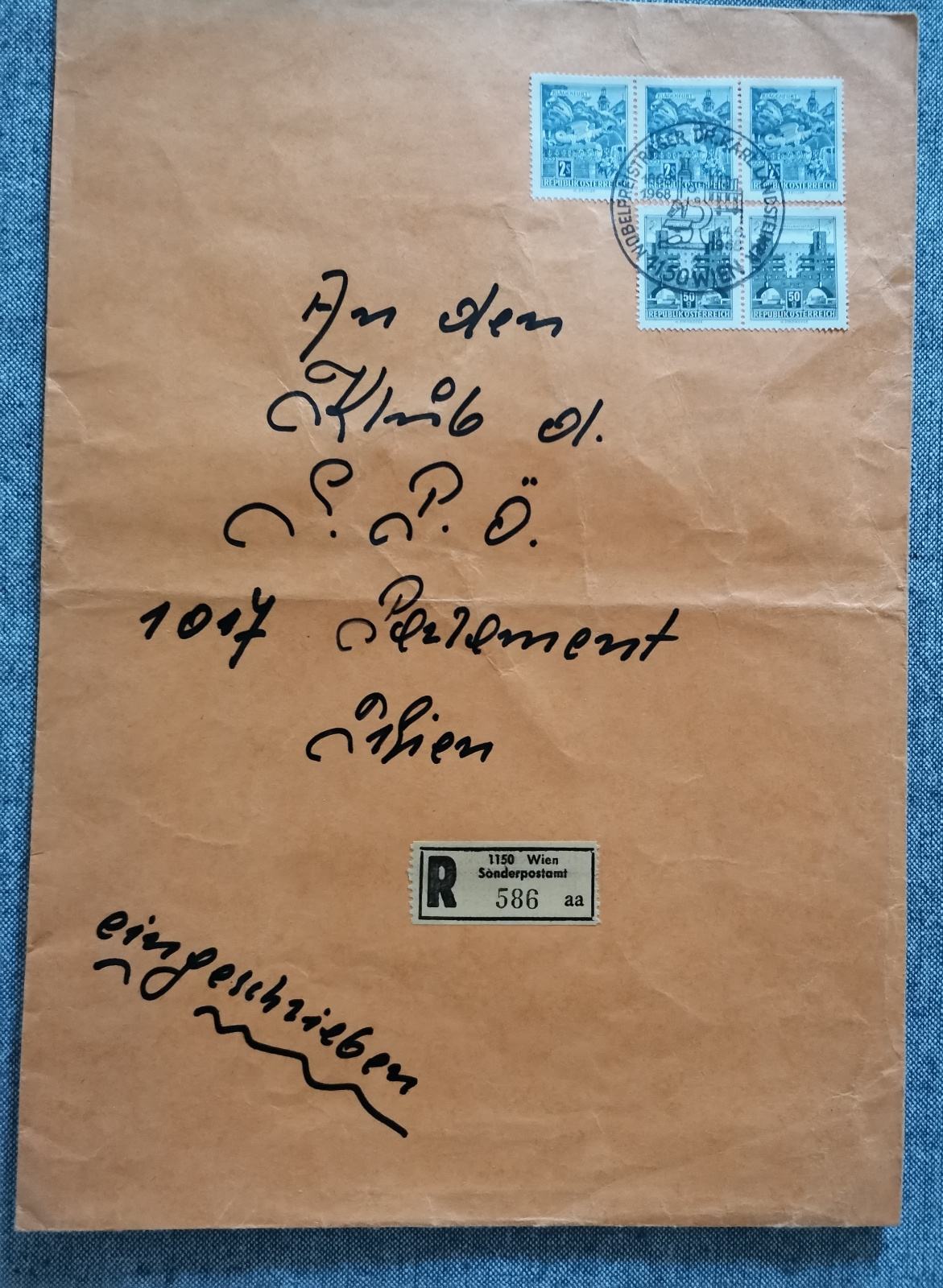 KOVERTA iz 1968. godine-AUSTRIA