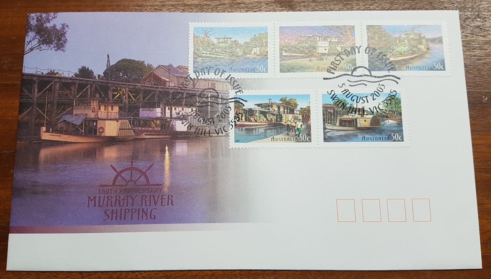 KOVERTA PRVI DAN AUSTRALIA, BRODOVI, 2003.