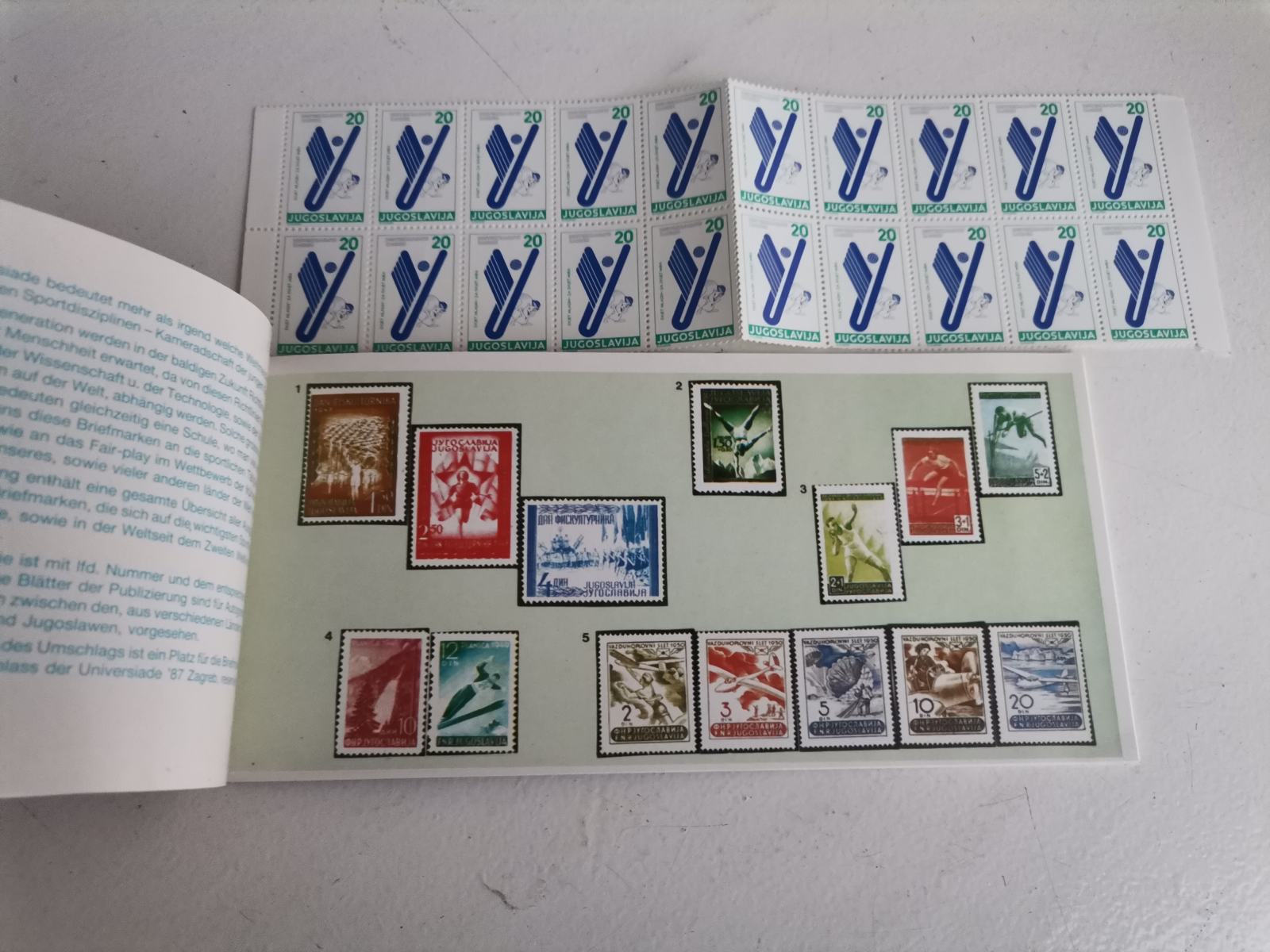 Univerzijada knjižica sa 20 poštanskih markica